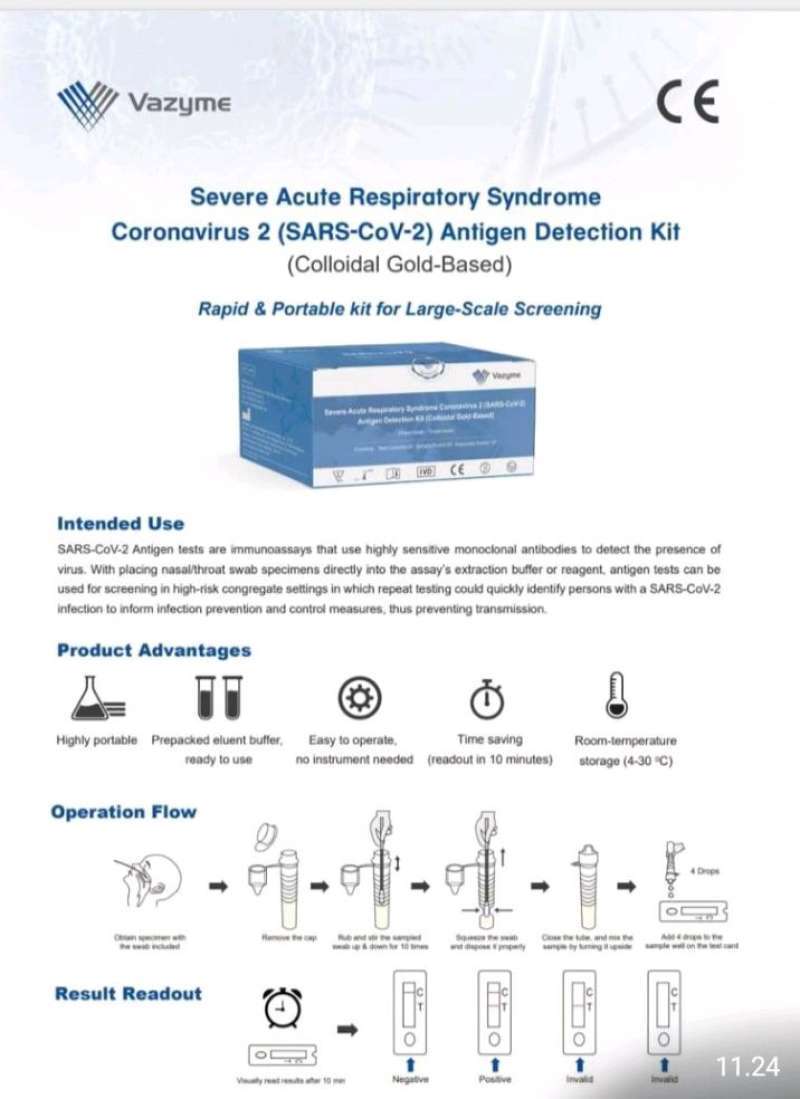 Jual Alat Swab Vazyme Test Antigen Isi 20 Pcs Akl Kemenkes Di Seller Df ...