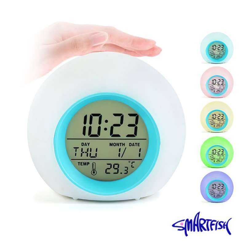 Jual Smartfish Jam Clock 7 warna Lampu LED Digital Alarm Clock Glowing ...