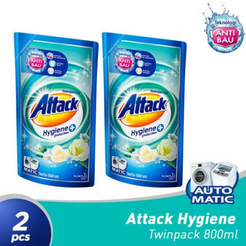 Jual Attack Hygiene Protection Deterjen Cair Anti Bau 800 Ml Twin Pack di Seller RikaRichie Shop ...