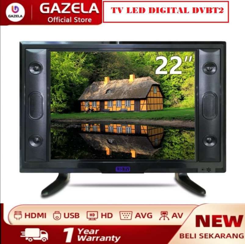 Promo GAZELA TV LED DIGITAL 22 INCH DVB-T2 TERBARU - GARANSI 1 TAHUN ...