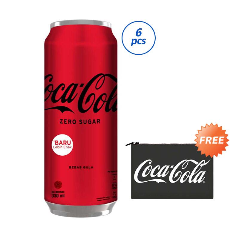 Jual Coca-Cola Zero Can [330 mL/6 pcs] + Free Coca-Cola Pouch Black di ...