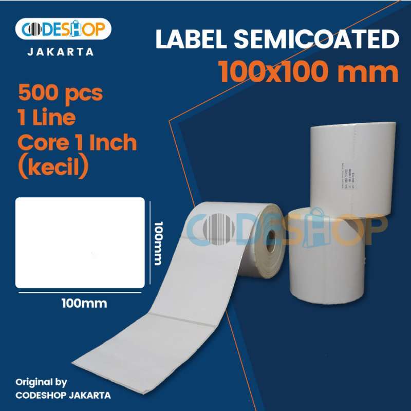 Jual Label Sticker Barcode 100mm X 100mm (1 Line) Semicoated Isi 500 ...
