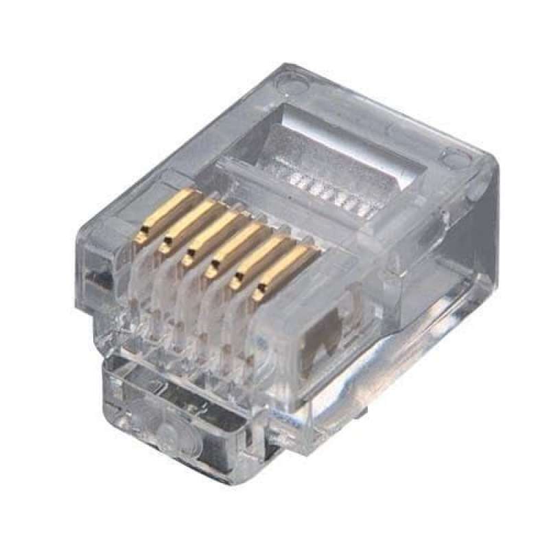Jual Connector Rj 11 6 Pin Konektor Line Telepon Kepala Kabel Line Telp ...