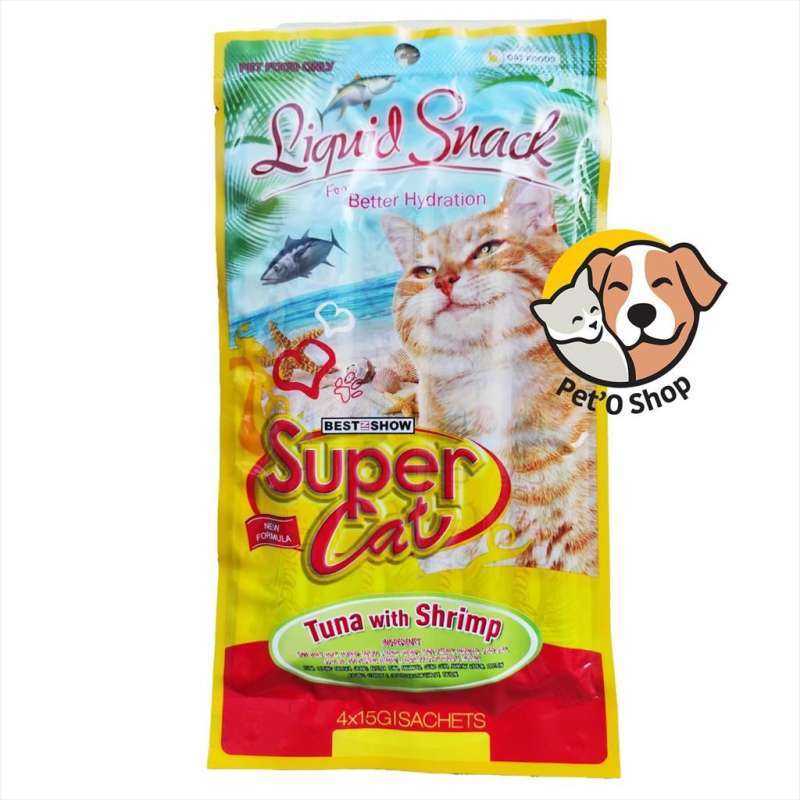 Jual Supercat Liquid Snack Kucing Makanan Kucing Creamy 4x15gr - Tuna ...