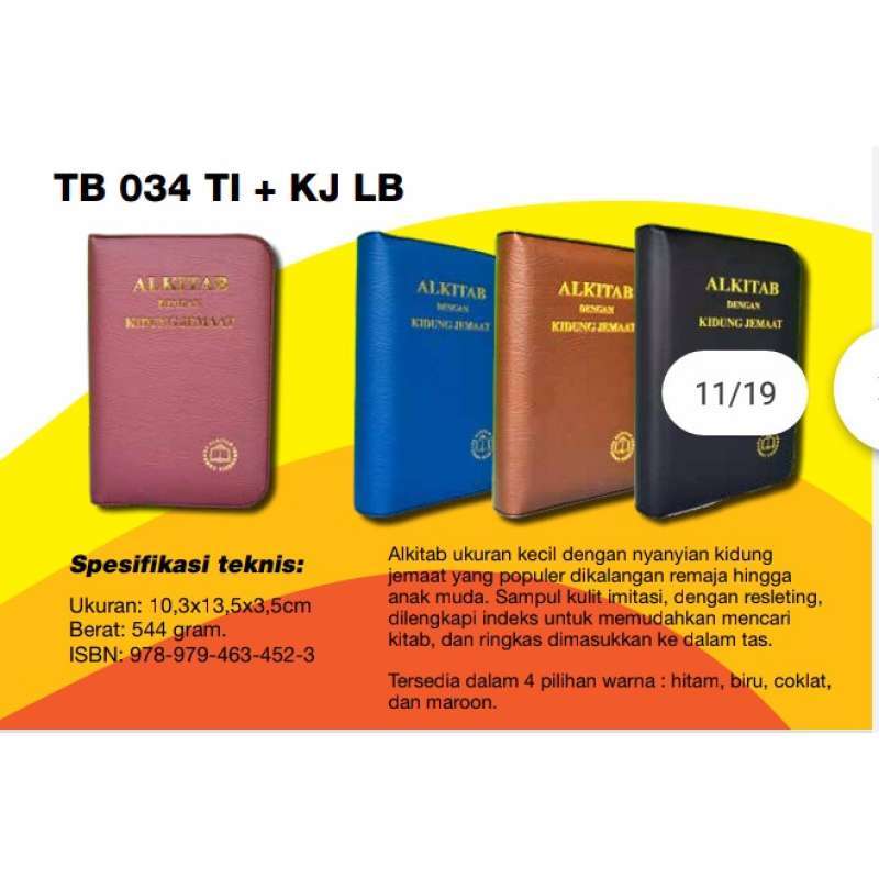Jual Alkitab Kecil Dengan Kidung Jemaat Original Harga Termurah April ...