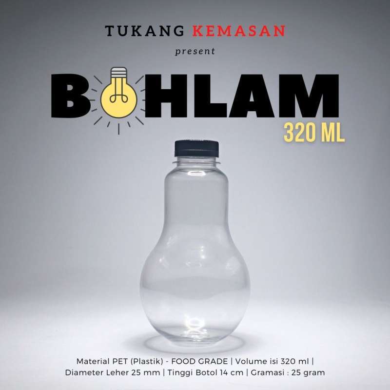 Jual Botol Bohlam 320 ML / Botol Jus / Botol Susu 320 ML di Seller ...