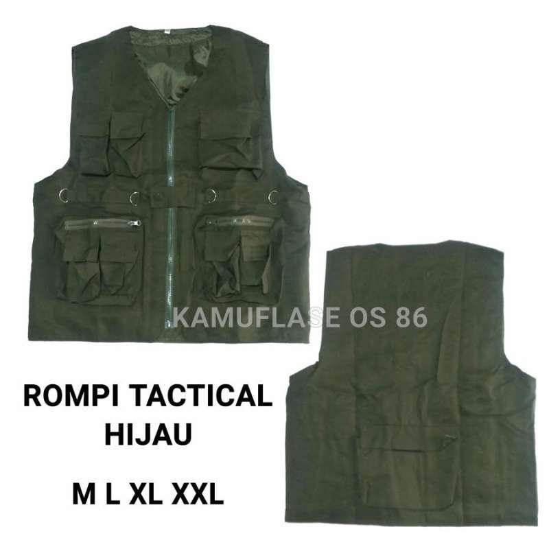 Jual Rompi Outdoor Rompi army rompi lapangan rompi touring - Hijau - L ...