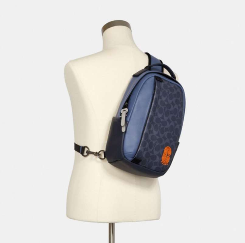 Jual Coach Edge Pack In Colorblock Signature Denim Blue Mist Di Seller ...