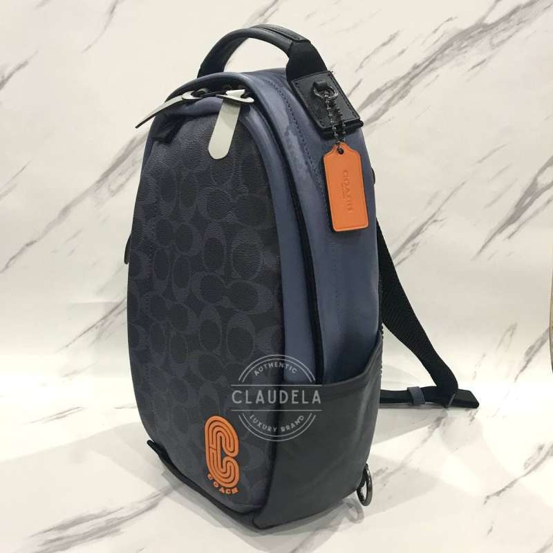Jual Coach Edge Pack In Colorblock Signature Denim Blue Mist Di Seller ...