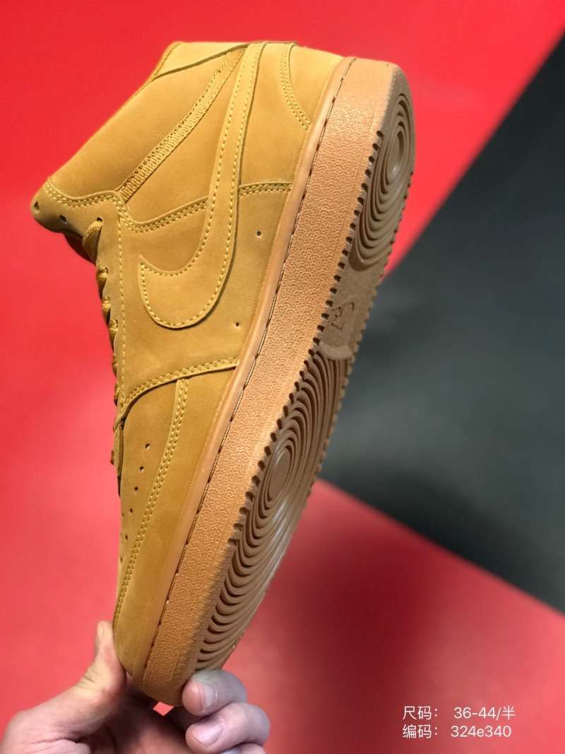 Jual 36-44 Nike court vision mid wheat nubuck leather panel medium top ...