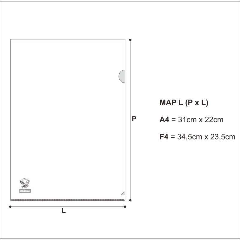 Promo Clear Sleeves Map L Map Plastik Folio Eagle Files 12 Pcs - Kuning ...