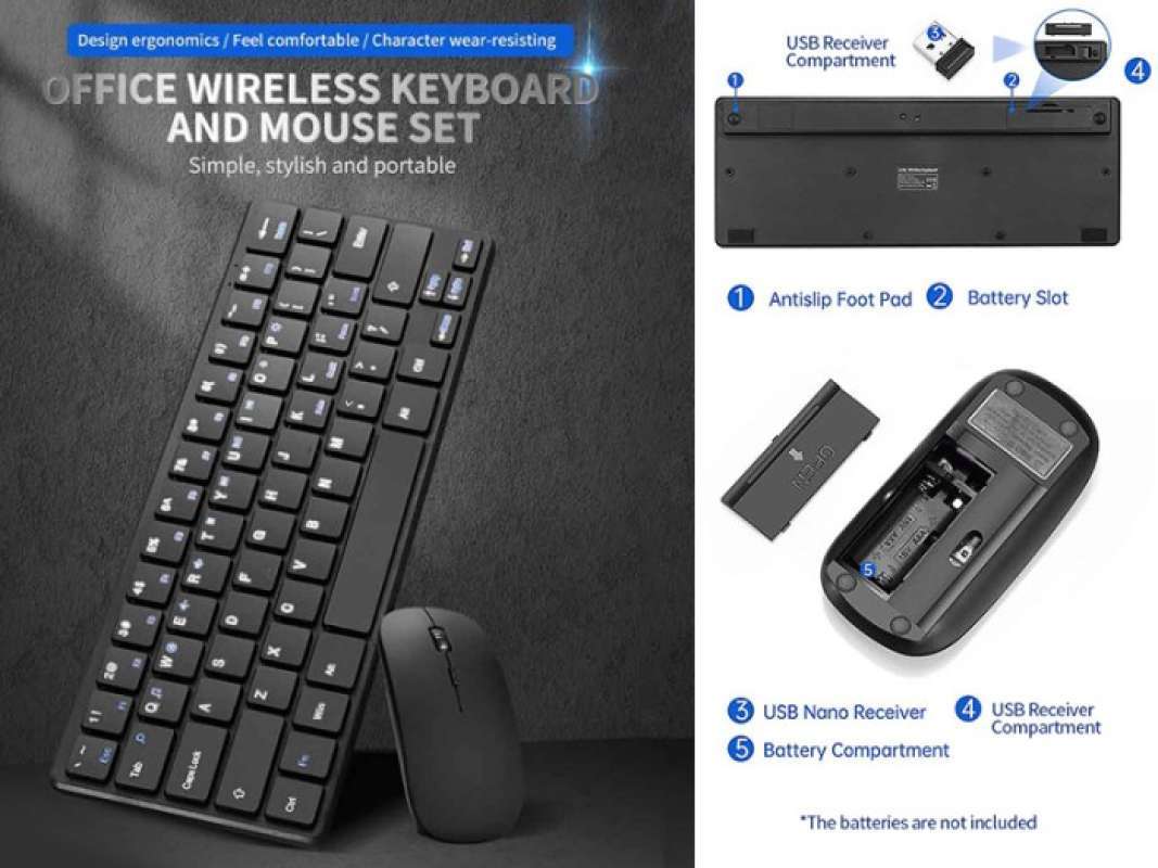 Jual Wireless Keyboard And Mouse With Low Power Battery Indicators Di ...