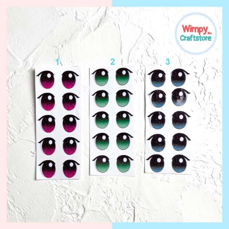Jual Sticker Mata Boneka Amigurumi Clay Nendoroid Fondant Eye Chip Idol ...