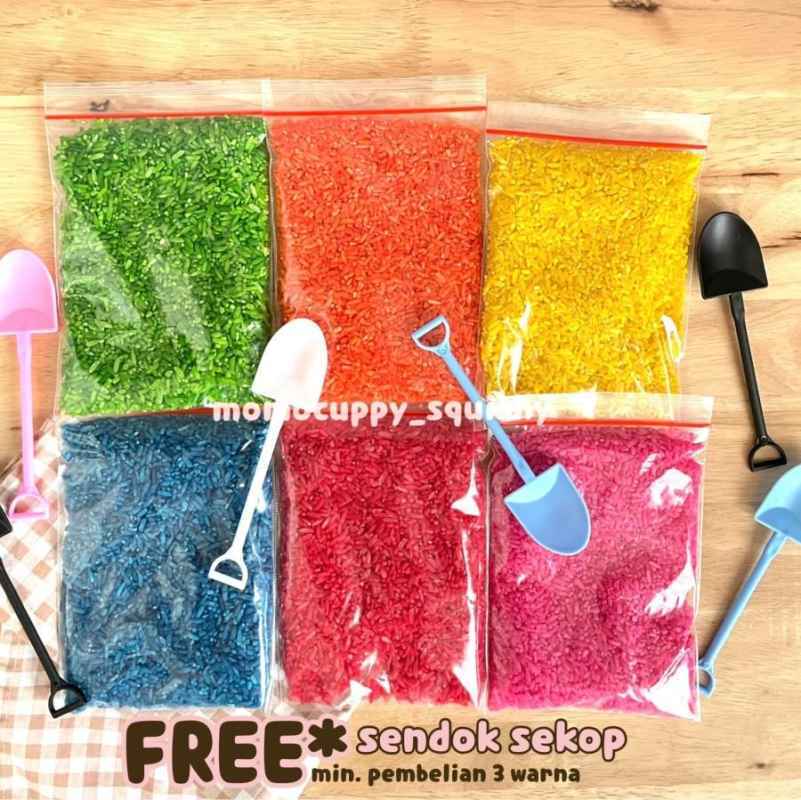 Jual Rainbow Rice Beras Warna Warni Sensory Play Kemasan Ziplock 100gr ...