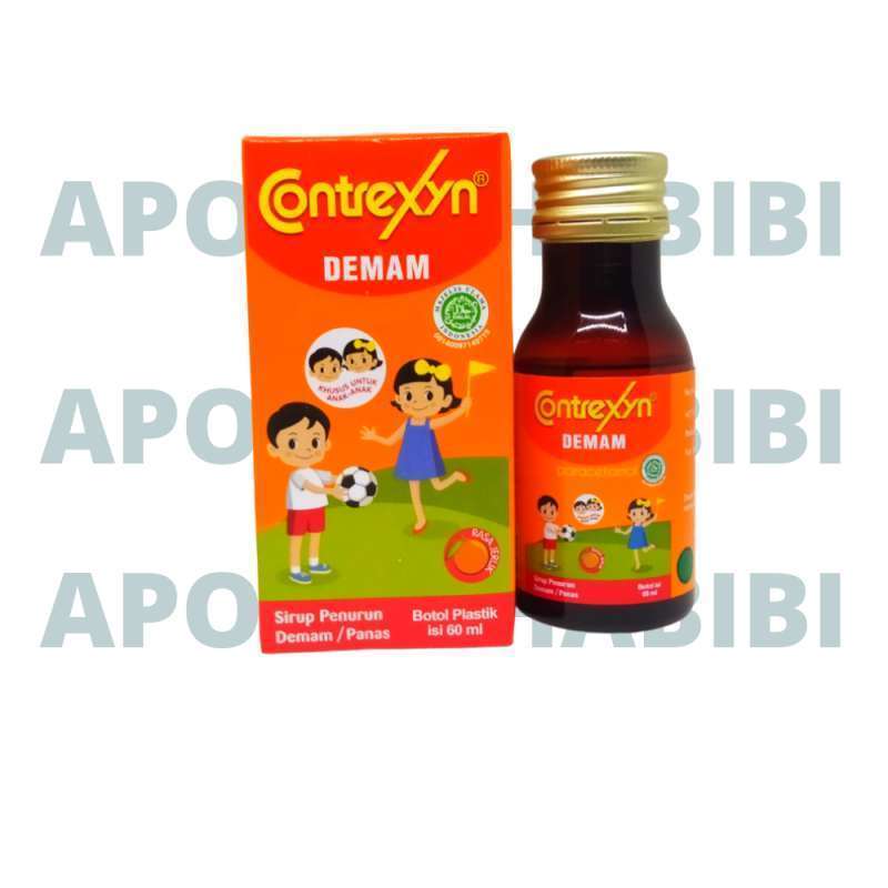 Jual Contrexyn Demam Sirup Rasa Jeruk 60 Ml Kontreksin Sirup Demam Anak ...