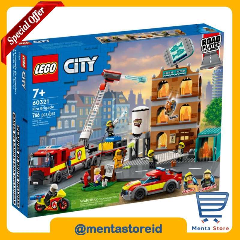 Promo LEGO City 60321 Fire Brigade 7 Minifigures Toys Road Plates ...