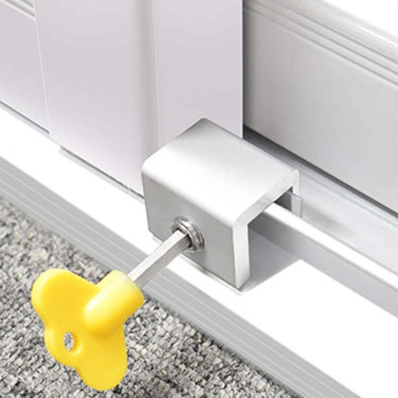 Promo Window Safety Lock Restrictor Slide Stopper with Keys Door Lock ...