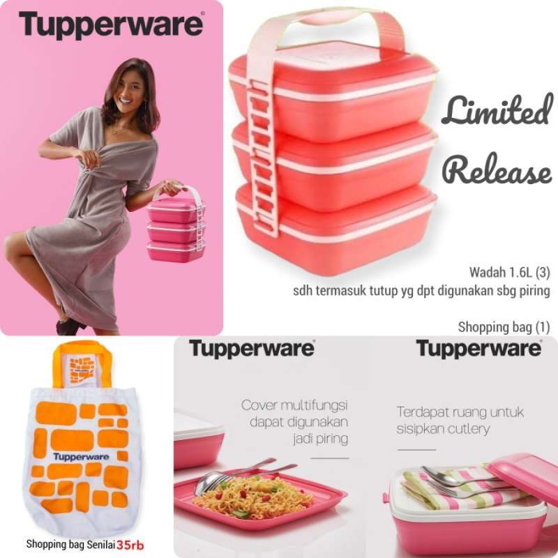 Promo Tupperware Kotak Makan Rantang Besar Wadah Bekal Nasi Ikan Daging ...