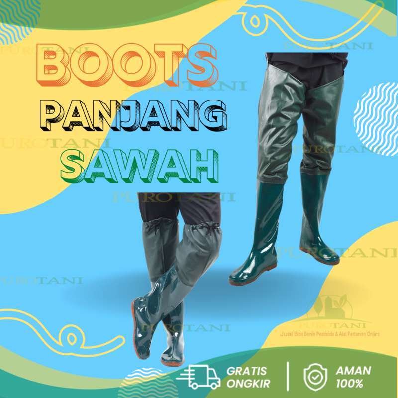 Jual Sepatu boot Sawah panjang anti keong boots mancing berkebun ...
