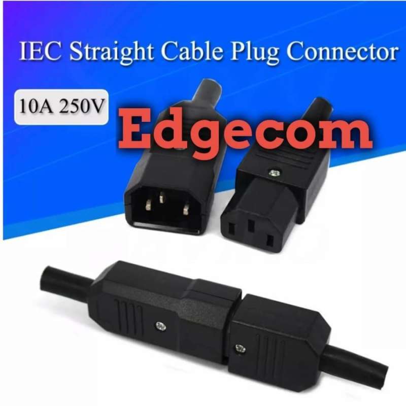 Jual Iec C14 Male To C13 Female Konektor Steker Kabel 1pasang Di Seller ...