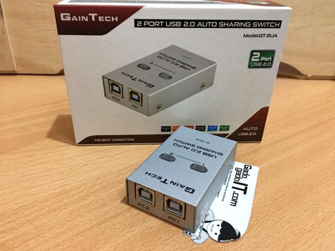 Jual Gaintech Usb Sharing Switch 2 Port Usb 2.0 Auto Switch Printer Sharing Di Seller Gadogadoit ...