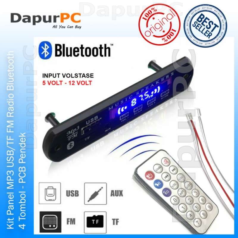 Promo KIT PANEL MP3 USB/TF FM RADIO BLUETOOTH - 4 TOMBOL - PCB PENDEK ...
