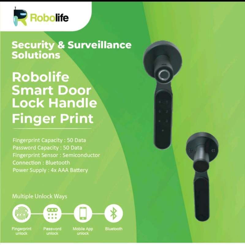 Jual Smart Door Lock Fingerprint Smart Lock Digital Door Lock Smart Door - ROBOLIFE di Seller ...