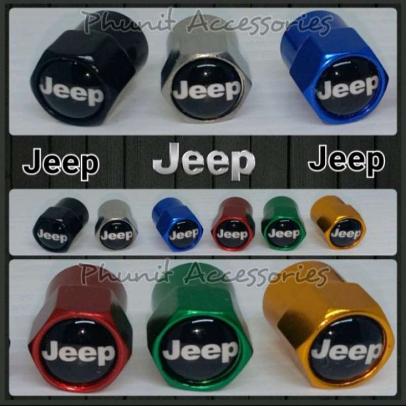 Jual tutup pentil katup ban mobil logo jeep wrangler rubicon cj7 willys ...