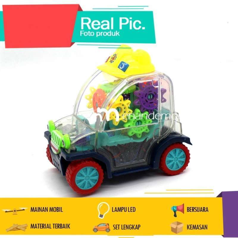 Jual Mainan Anak Mobil Gear Wheel LED & Music Gear Car Bump & Go di ...