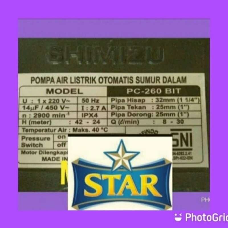 Promo Mesin Pompa Air Shimizu Pc260bit Non Tabung 30 Meter Jetpump Pc260 Diskon 10% Di Seller ...