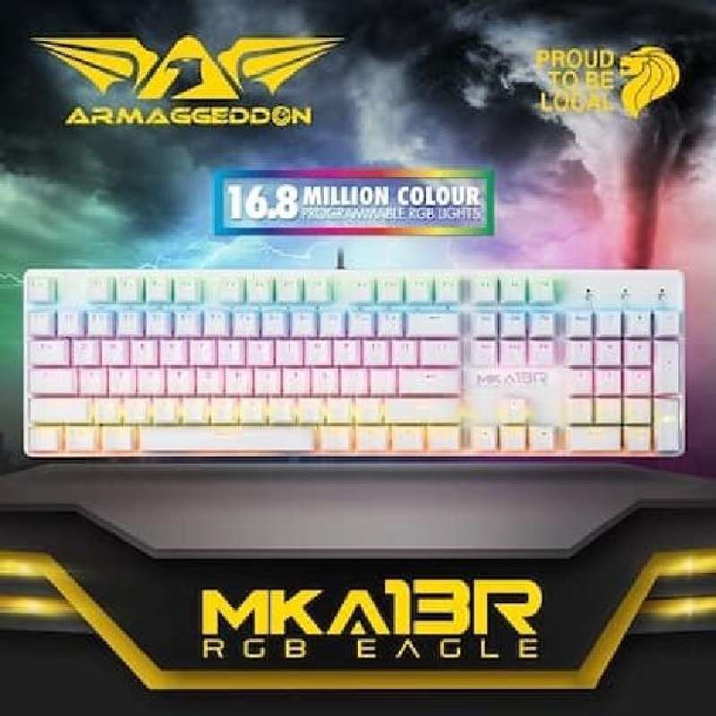 Jual Armaggeddon MKA-13R RGB Eagle Mechanical Gaming Keyboard White ...