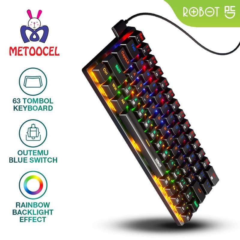 Jual Robot Kb20 Keyboard Rgb Gaming Wired Mechanical Blue Switch Port ...