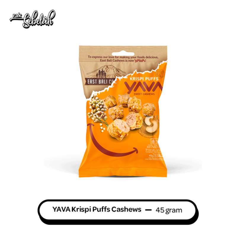Jual YAVA Krispi Puffs Sweet Cashews 45gr - Snack Sorgum | Plant Based ...