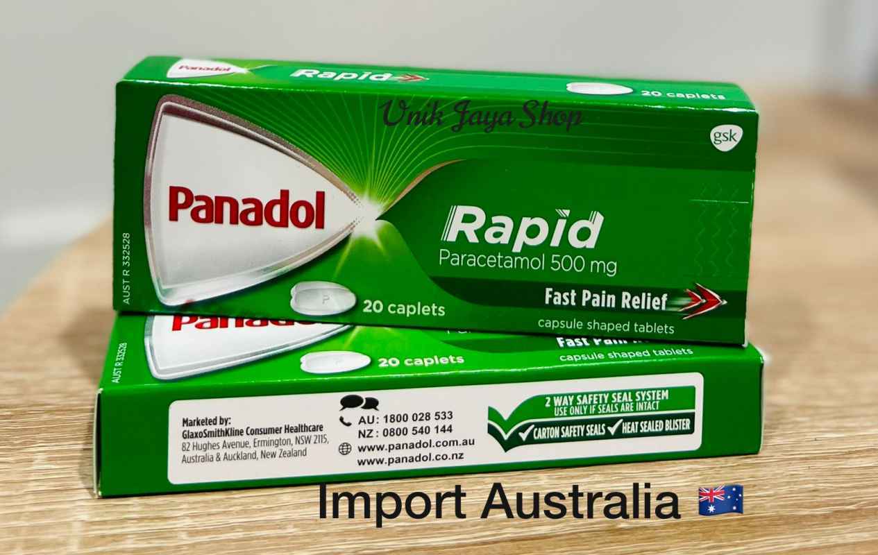 Jual Panadol Australia - Rapid Paracetamol Pain Relief 20 Caplets 500mg ...