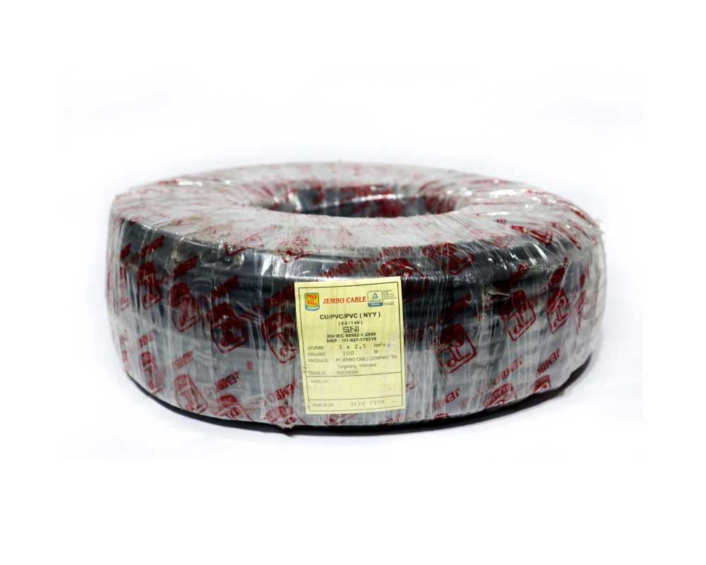 Jual Kabel Warna Hitam Nyy Ukuran 3x2.5mm Merk Jembo Panjang 100 Meter ...
