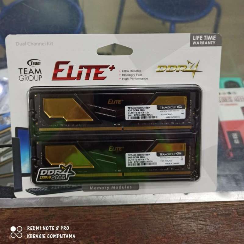 Jual MEMORY DDR4 16 GB TWIN 8X2 2666 TEAM ELITE FOR PC di Seller KREASIE COMPUTAMA - Antapani ...