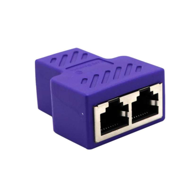 Jual 1 to 2 LAN Ethernet Network Jack RJ45 Splitter Extender Adapter ...