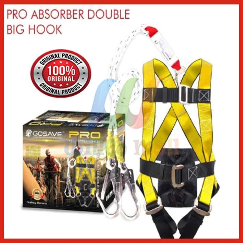 Jual Full Body Harness Absorber Double Lanyard Big Hook Safety Belt Sabuk Merk GOSAVE - Semua ...