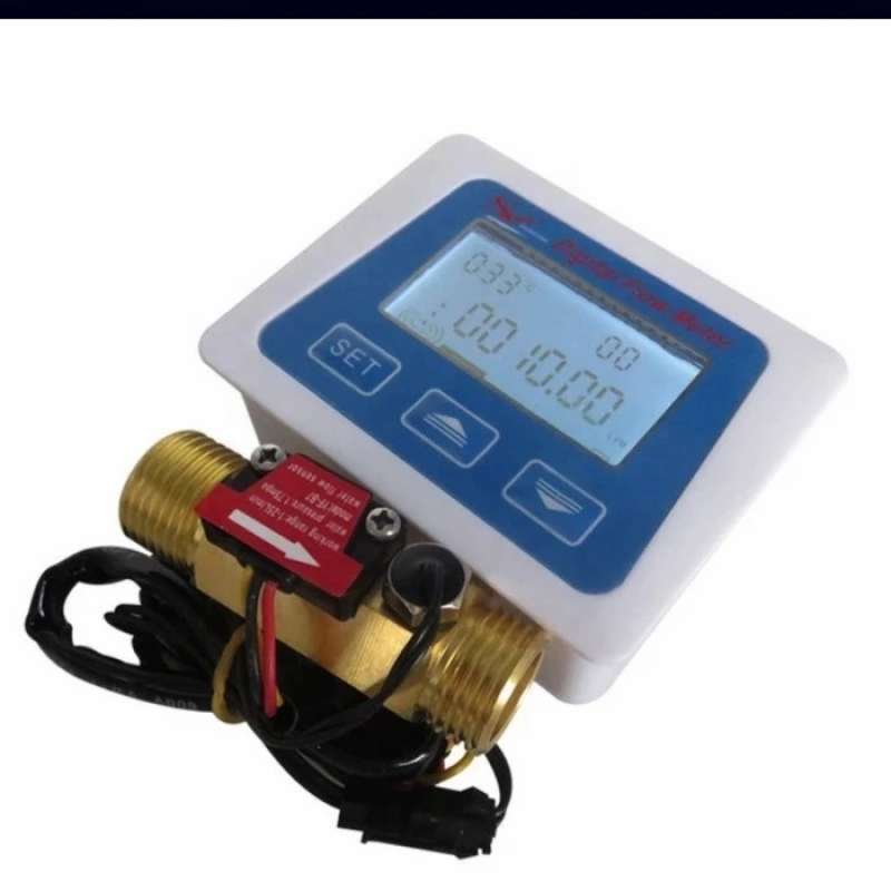 Jual Digital Flow Meter Control Display With Water Sensor 3/4 Inch Lcd ...