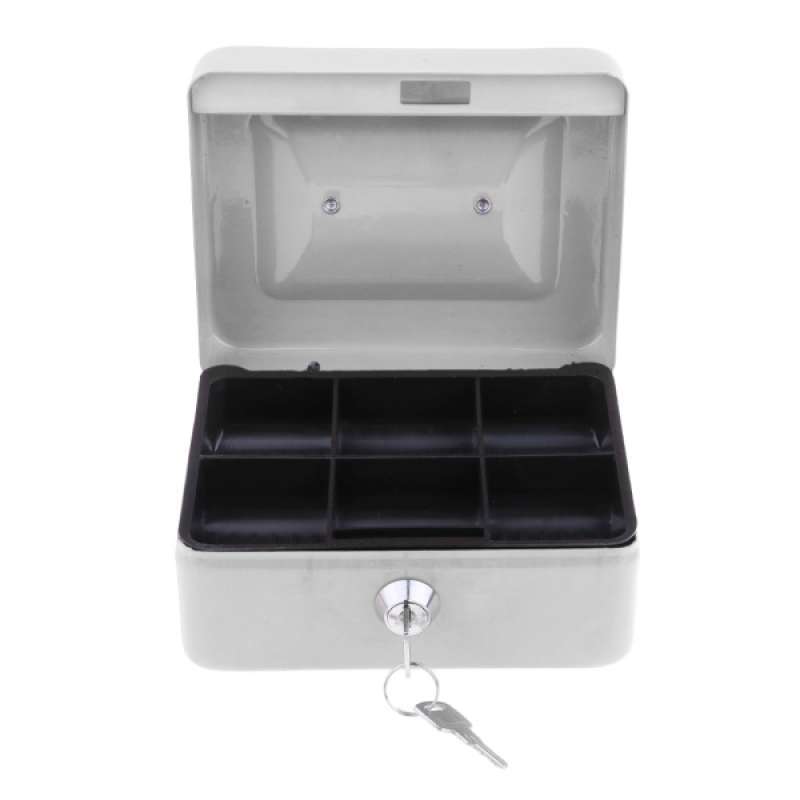 Jual Petty Cash Box Metal Security Money Safe Tray Holder Key Lockable ...
