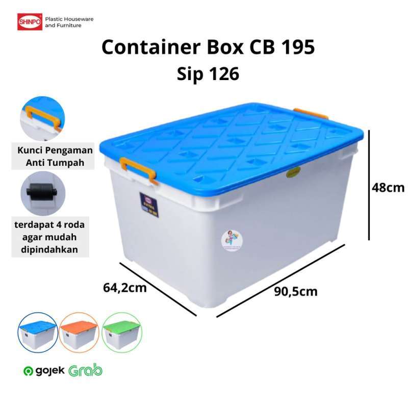 Jual Container Box Plastik Jumbo EXtra CB-195 SIP-126 Shinpo di Seller ...