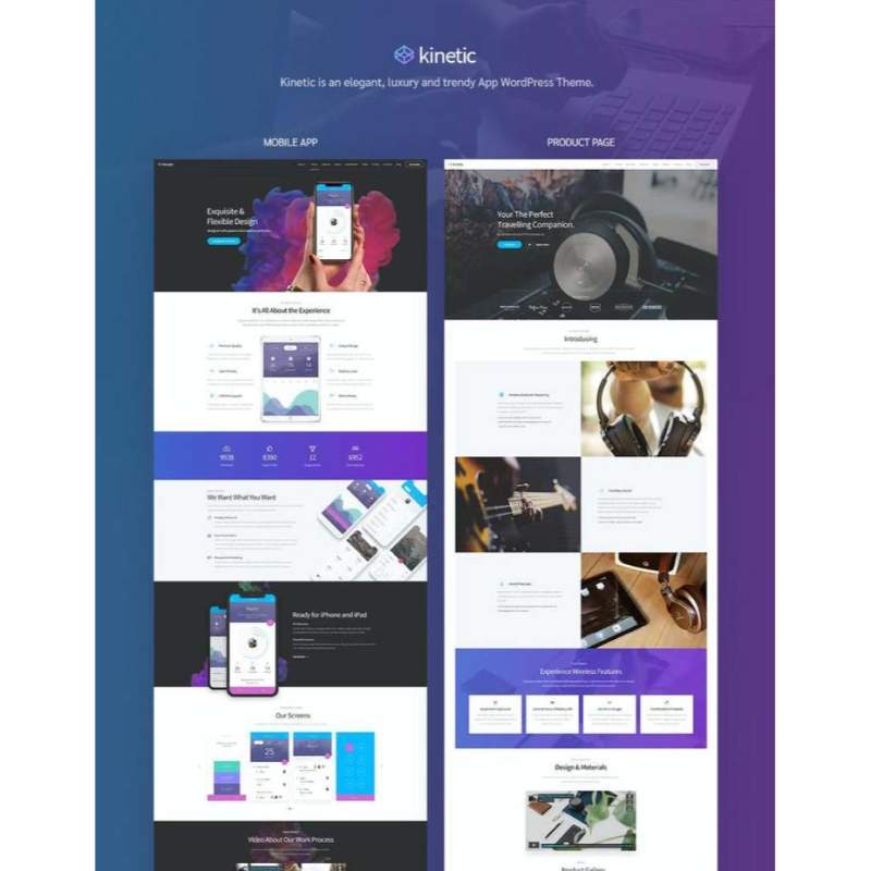 Jual Template WP Kinetic Desktop- Mobile & Product App di Seller ...