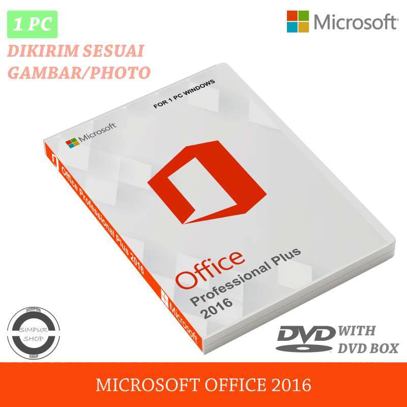 Promo Microsoft Office 2016 Pro Professional Plus Original Lisensi + DVD Box Aktivasi Original ...