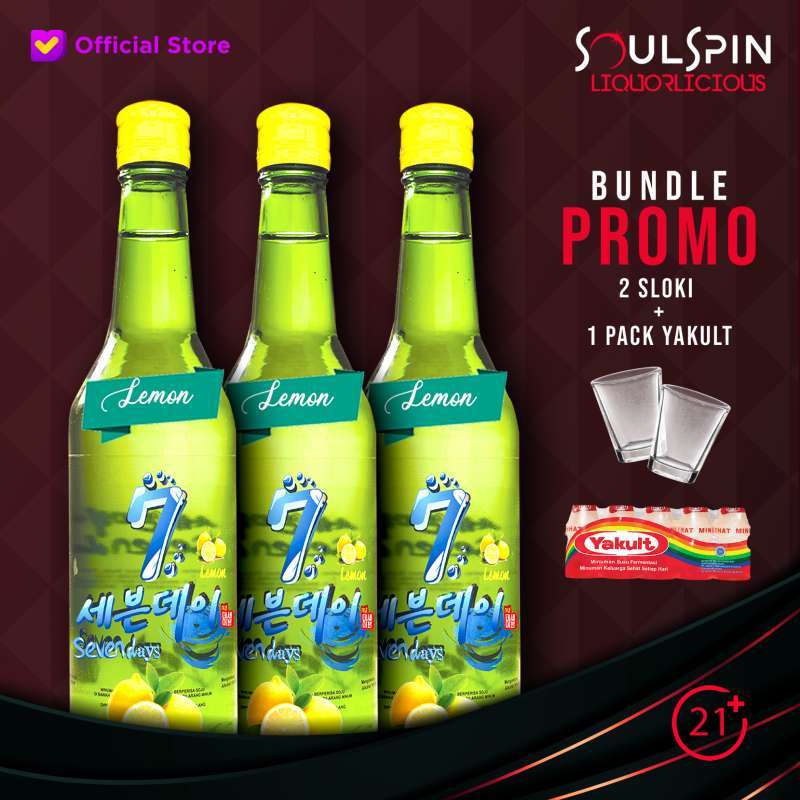 Jual Seven Days Lemon Soju (Bundle 3 botol+Sloki+Yakult) di Seller ...