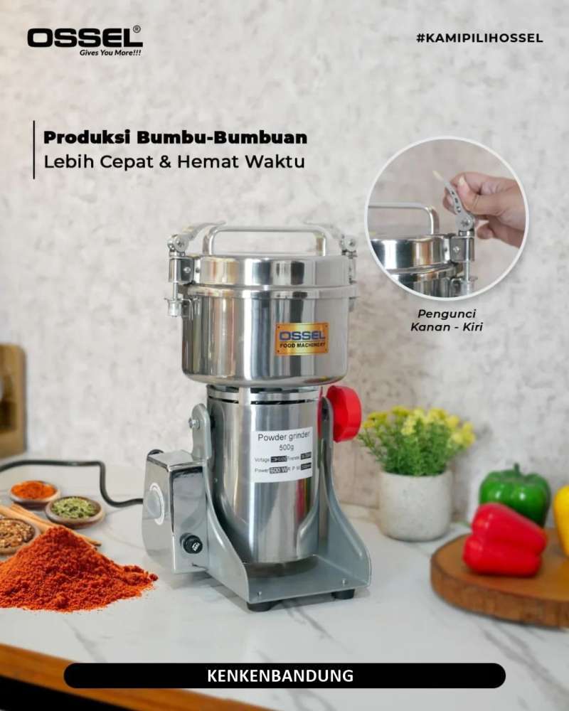 Jual Powder Grinder Mesin Giling Tepung Giling Bumbu DE-500G-S2 OSSEL ...