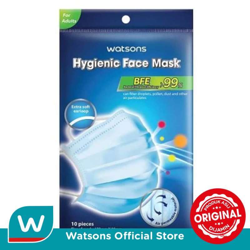 Jual Watsons Hygienic Face Mask 10s di Seller WATSONS Official Store ...