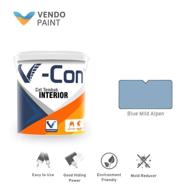 Jual Vendopaint V-Con Interior Cat Tembok Blue Mild Alpen 20 kg di ...
