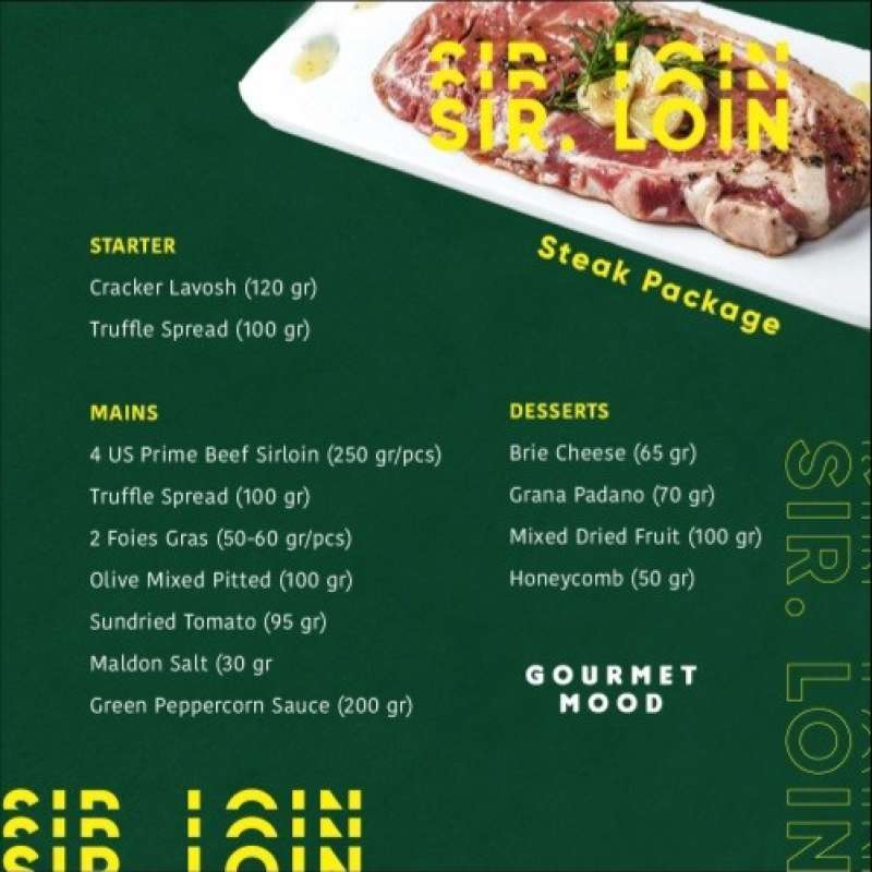 Jual Sir. Loin Steak Package di Seller Gourmet Mood - Pluit, Kota Jakarta Utara | Blibli