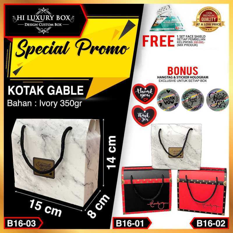 Jual Kotak Kue - Gable box - White Marble - Souvenir Box - Packaging ...