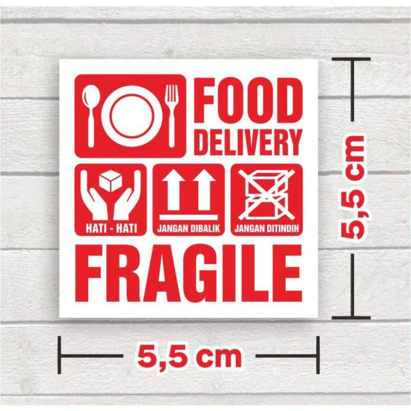 Promo Sticker Fragile Food Delivery Sticker Pengiriman Makanan [5,5 x 5 ...
